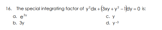 Solved + 15. The integrating factor to (2y2 + 3xy – 2y | Chegg.com
