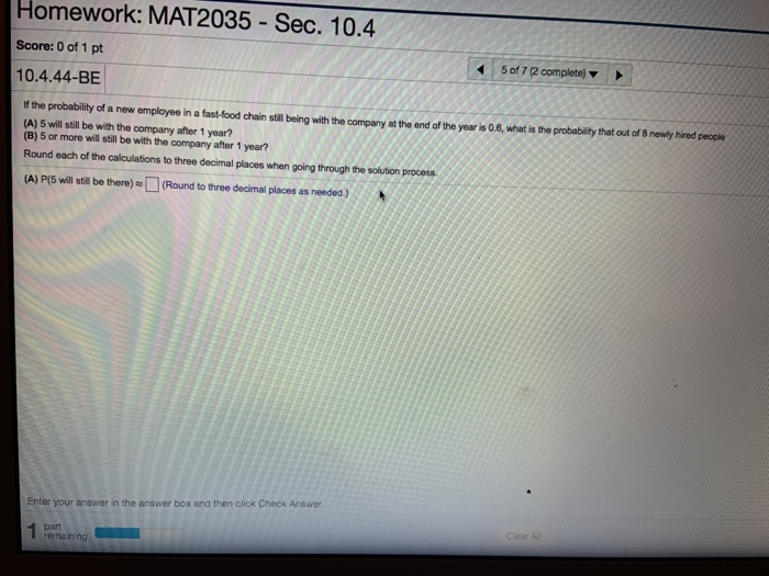 Solved Homework: MAT2035 Score: 0 of 1 pt 10.4.44-BE Sec. | Chegg.com