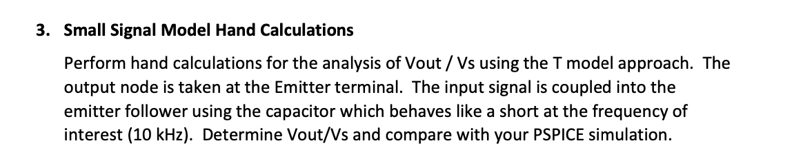 Solved Solve part 3 for small signal analysis using T model | Chegg.com