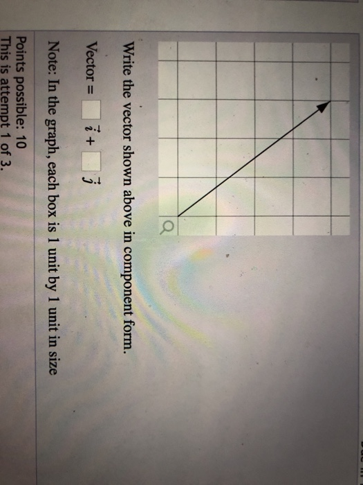 Solved Write the vector shown above in component form. | Chegg.com