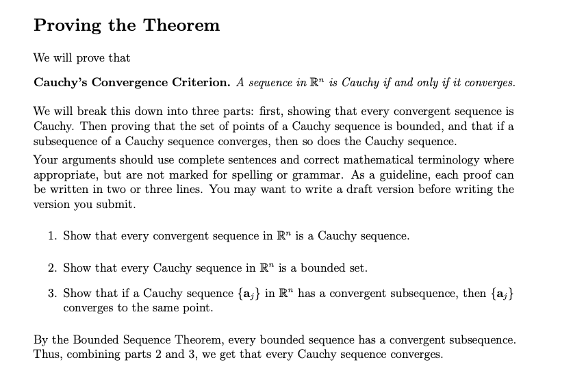 Solved Proving the Theorem We will prove that Cauchy's | Chegg.com