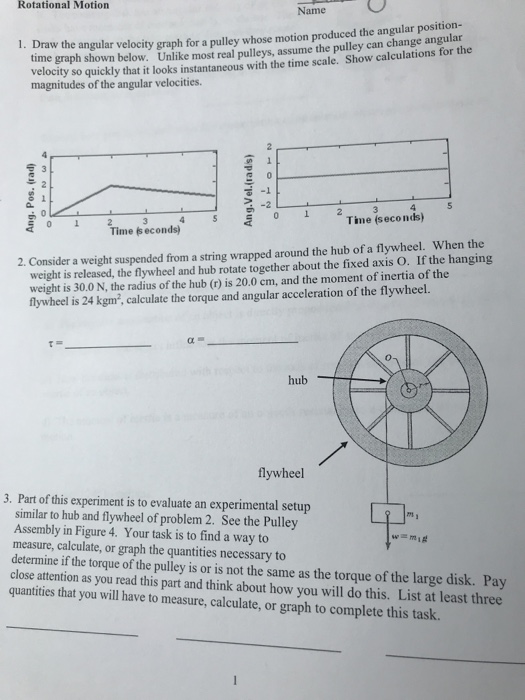 Solved Rotational Motion Name time graph shown below. Unlike | Chegg.com