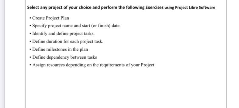 Select any project of your choice and perform the | Chegg.com