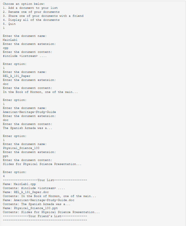 Solved Google Docs Given the 'Document class below, you will | Chegg.com