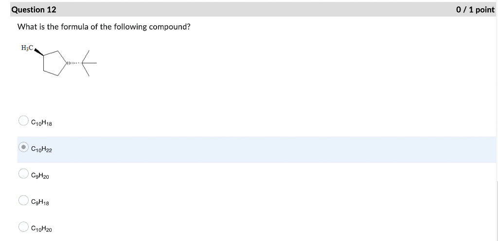 Solved Question 12 What is the formula of the following | Chegg.com
