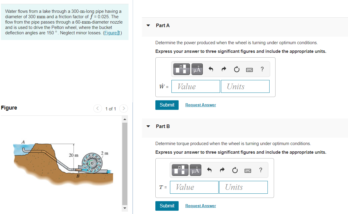 Solved Water flows from a lake through a 300-m-long pipe | Chegg.com