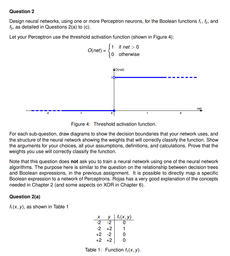 Solved Design neural networks, using one or more Perceptron | Chegg.com