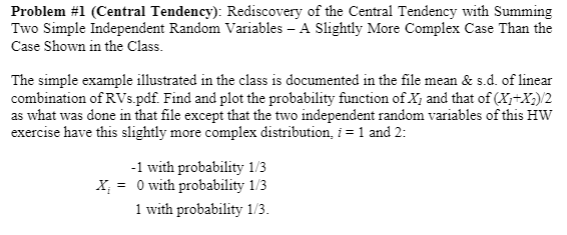 Solved Problem #1 (Central Tendency): Rediscovery of the | Chegg.com