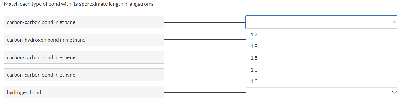 Solved Match each type of bond with its approximate length | Chegg.com