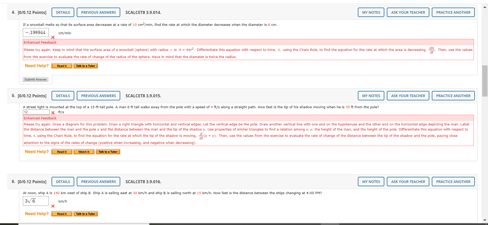 Solved 4. [0/0.12 points) DETAILS PREVIOUS ANSWERS SCALCET8 | Chegg.com