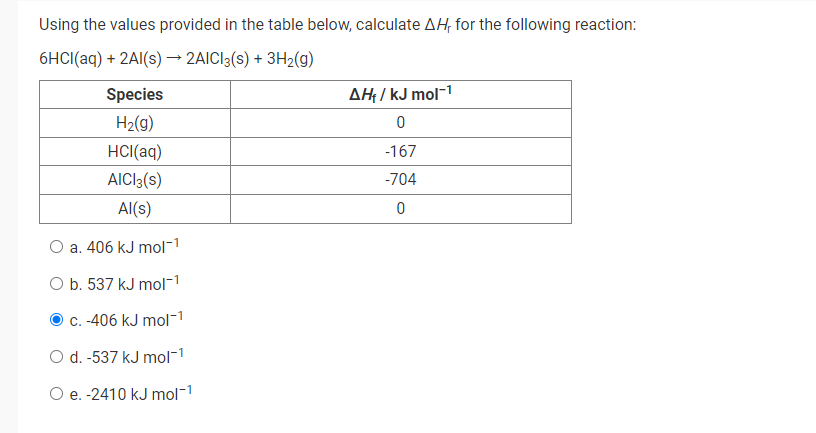 Solved Using the values provided in the table below, | Chegg.com