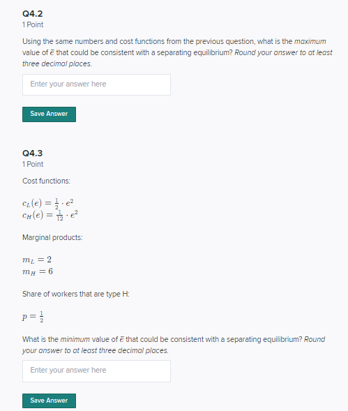 Solved There are two groups of workers: H types (higher | Chegg.com
