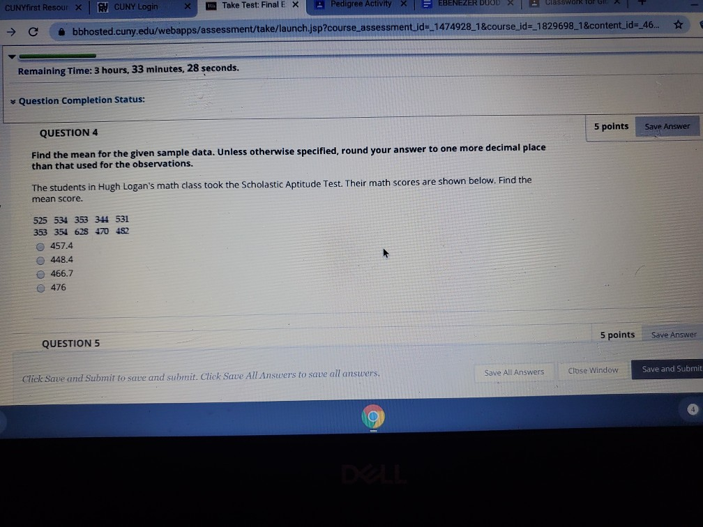 Solved CUNYfirst Resour X V CUNY Login х R! Take Test: Final | Chegg.com