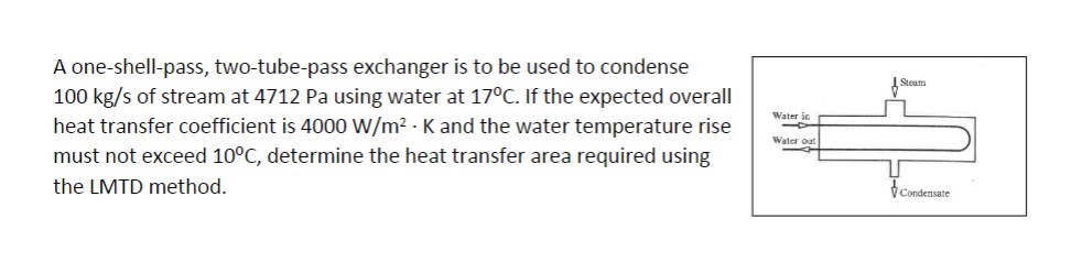 Solved A one-shell-pass, two-tube-pass exchanger is to be | Chegg.com