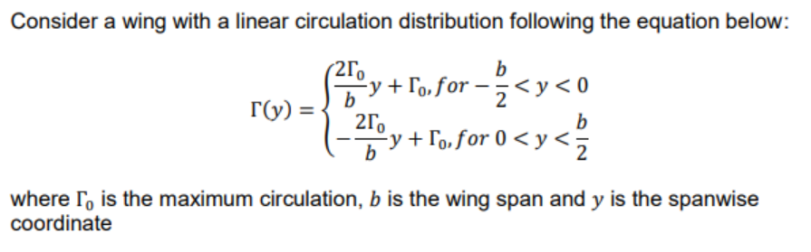 Solved Consider a wing with a linear circulation | Chegg.com