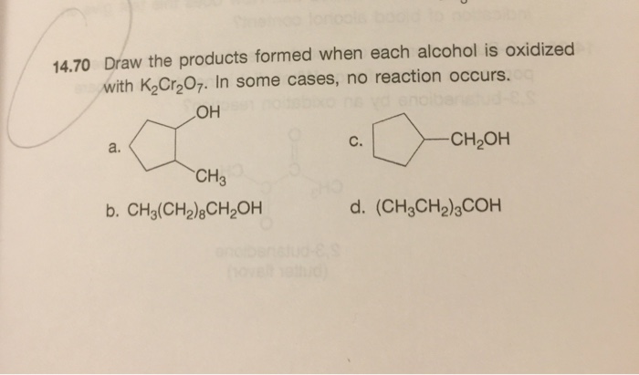 Solved Draw the products formed when each alcohol is | Chegg.com