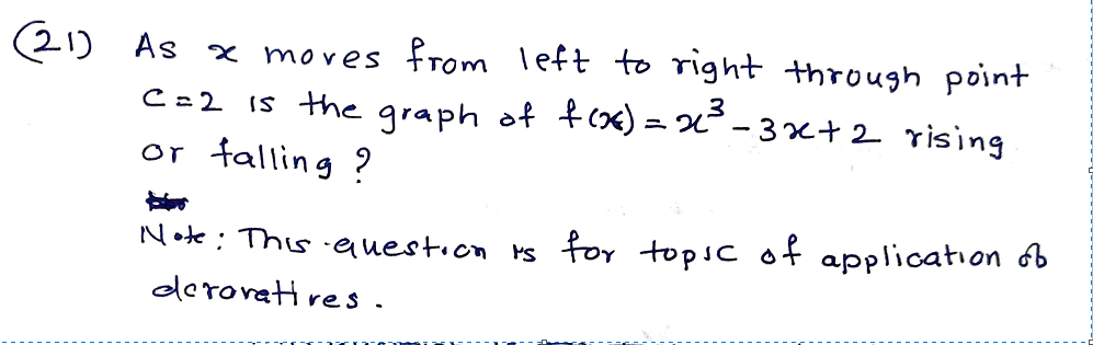 Solved (21) As x moves from left to right through point C=2 | Chegg.com