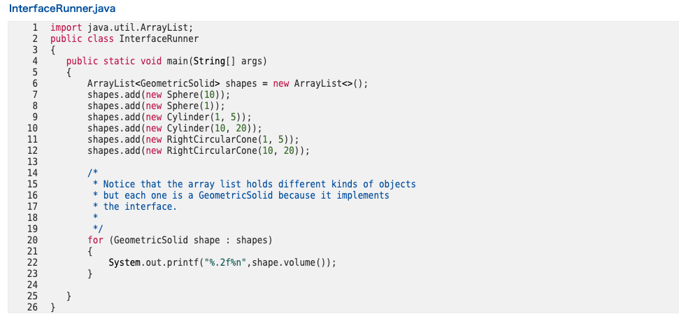 Solved GeometricSolid.java 1234 public interface | Chegg.com