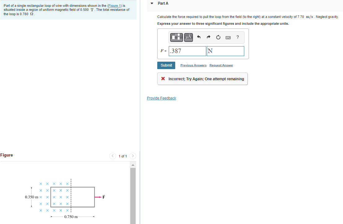 Solved Part of a single rectangular loop of wire with | Chegg.com