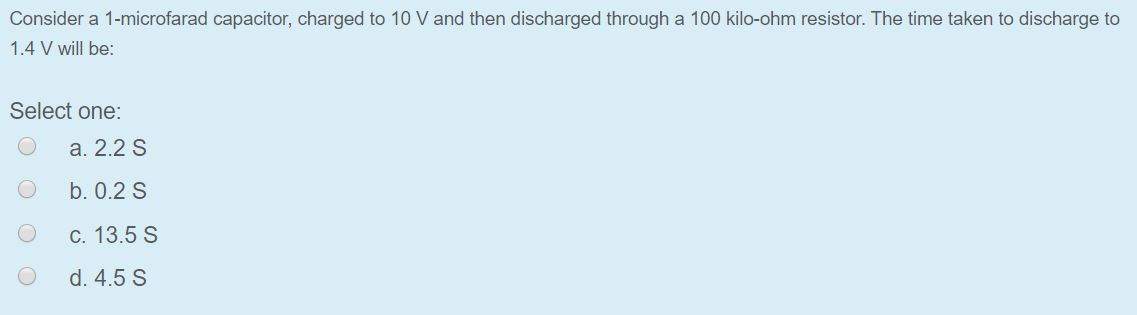 Solved Consider a 1-microfarad capacitor, charged to 10 V | Chegg.com