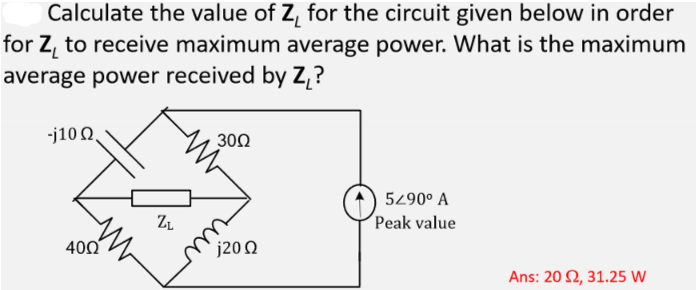 Solved Calculate the value of Z, for the circuit given below | Chegg.com