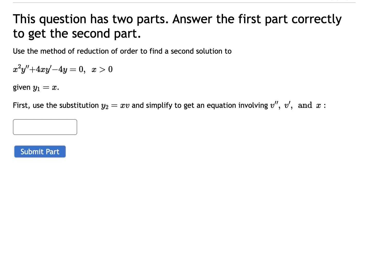 Solved This question has two parts. Answer the first part | Chegg.com