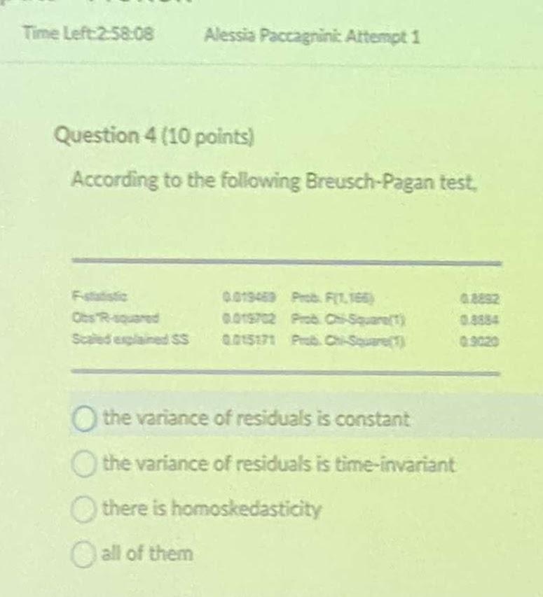 Solved Question 4(10 points) According to the following | Chegg.com