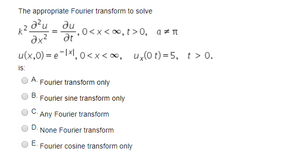 Solved The appropriate Fourier transform to solve k2 du= | Chegg.com