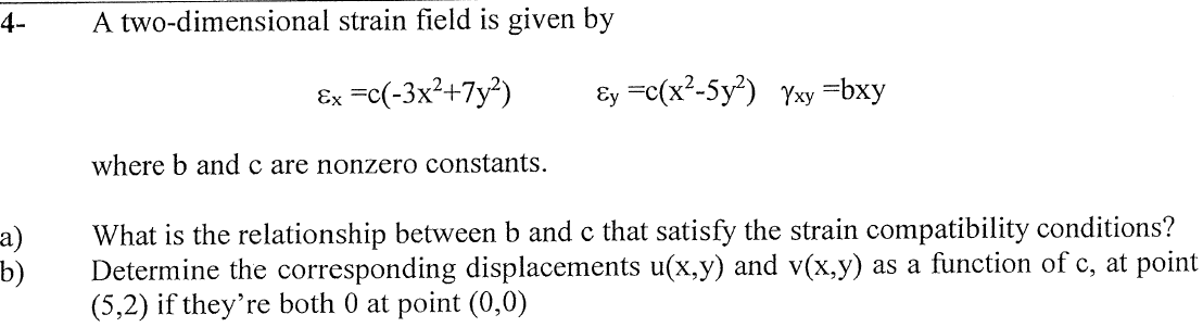 Solved 4- A two-dimensional strain field is given by Ex | Chegg.com