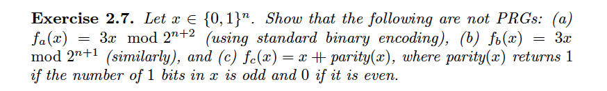 Exercise 2.7. Let x∈{0,1}n. Show that the following | Chegg.com