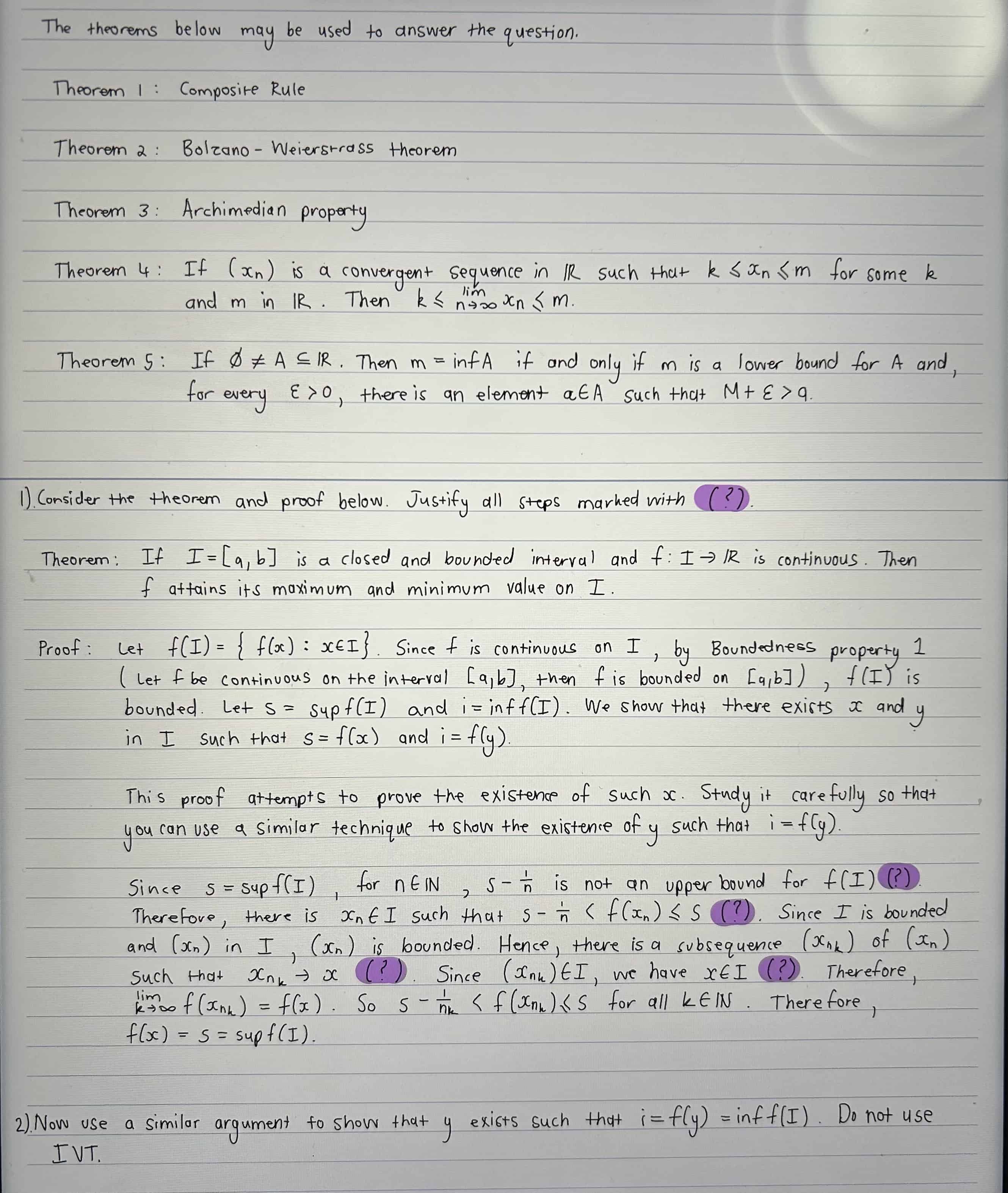 Solved The theorems below may be used to answer the | Chegg.com