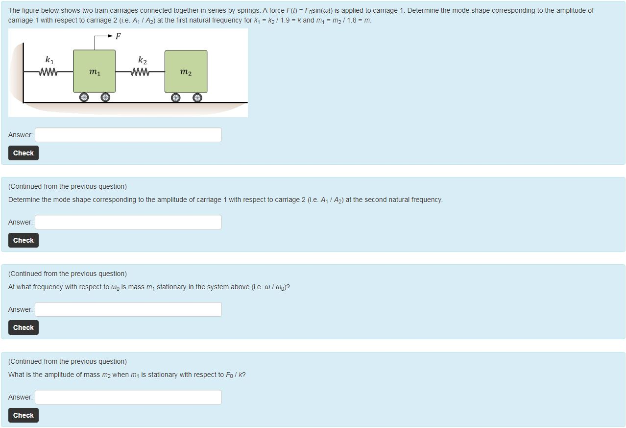 Solved The figure below shows two train carriages connected | Chegg.com