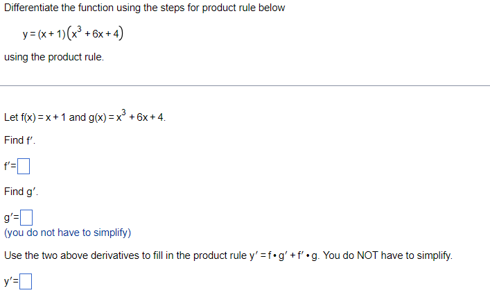 Solved Differentiate the function using the steps for | Chegg.com