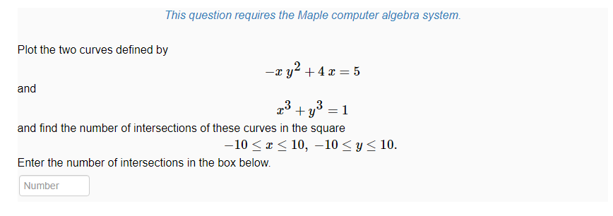 Solved This question requires the Maple computer algebra | Chegg.com