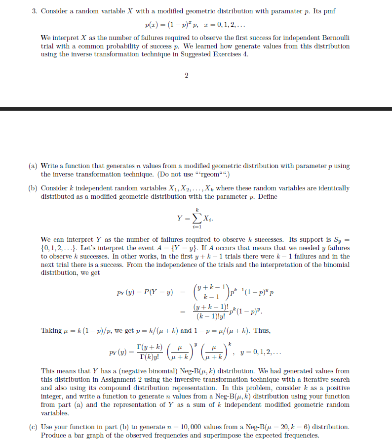3. Consider a random variable X with a modified | Chegg.com