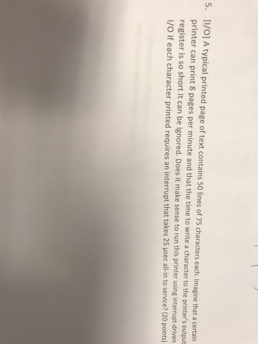 Solved A Typical Printed Page Of Text Contains 50 Lines Of 