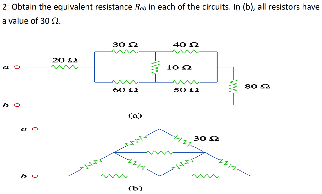 Solved 2: Obtain the equivalent resistance Rab in each of | Chegg.com