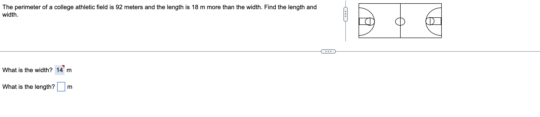 Solved The perimeter of a college athletic field is 92 | Chegg.com