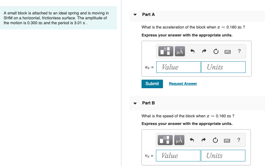 Solved A small block is attached to an ideal spring and is | Chegg.com
