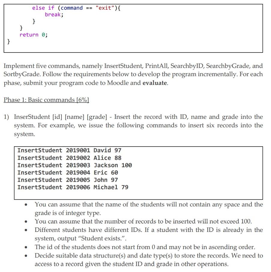 Solved Develop a C++ application to maintain student exam | Chegg.com
