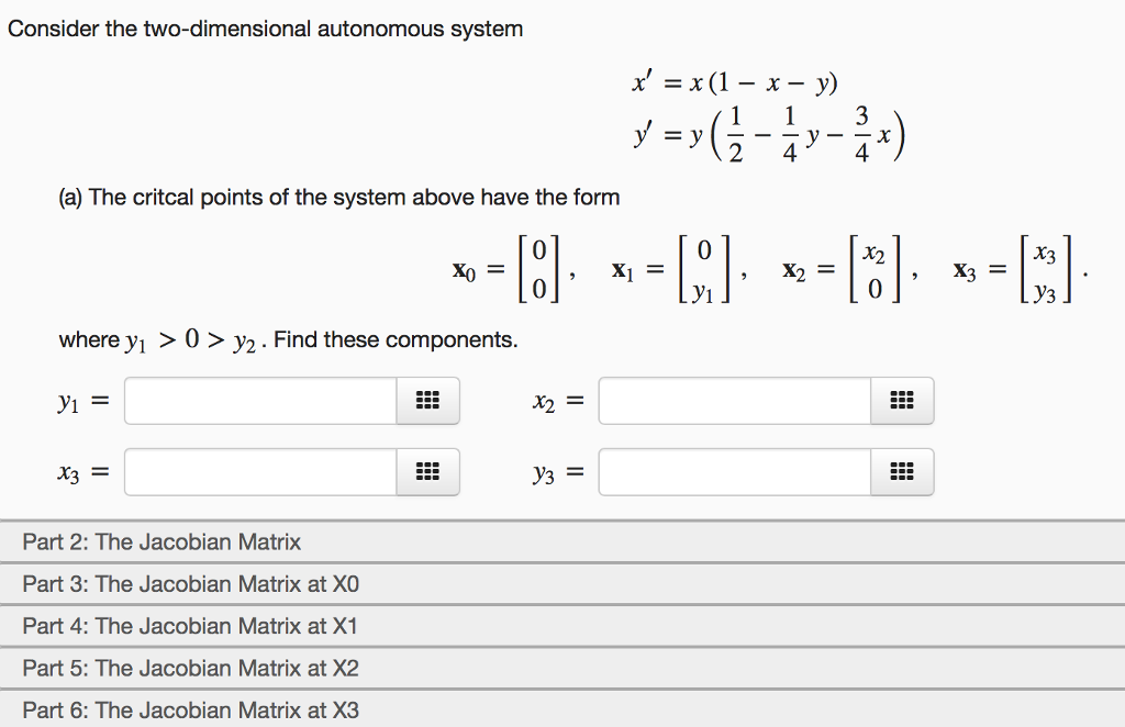 Solved Consider the two-dimensional autonomous system 244 | Chegg.com