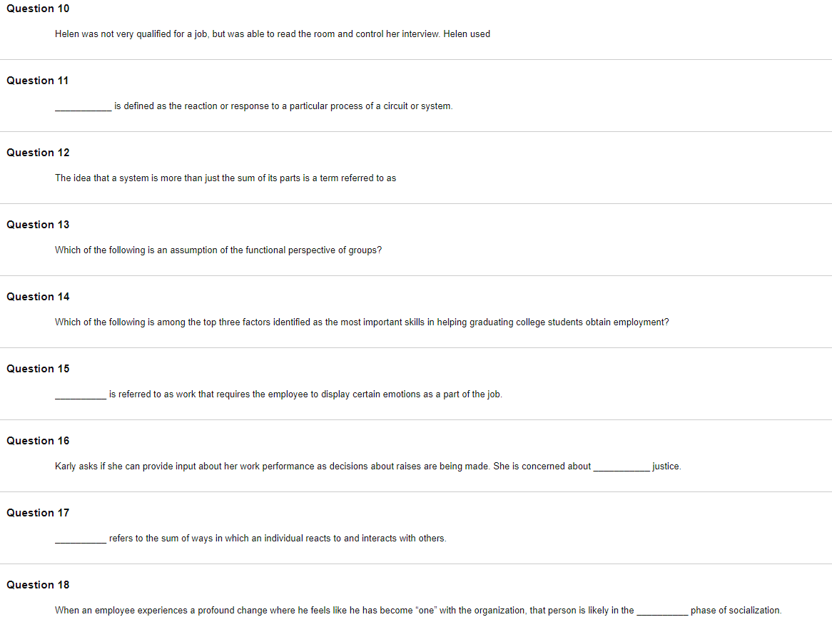 Solved Question 10 Helen was not very qualified for a job, | Chegg.com