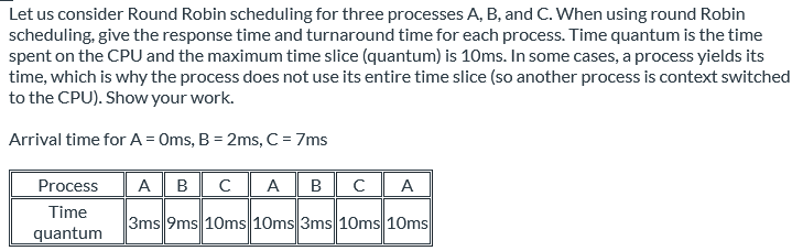 Solved Let us consider Round Robin scheduling for three | Chegg.com