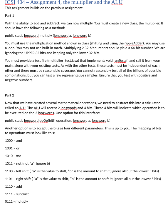 Solved ICSI 404 - Assignment 1, the humble bit For this | Chegg.com