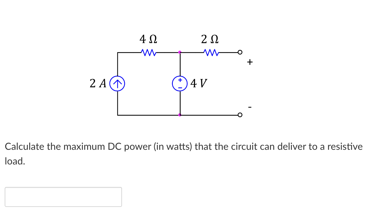 Solved Calculate the maximum DC power (in watts) that the | Chegg.com