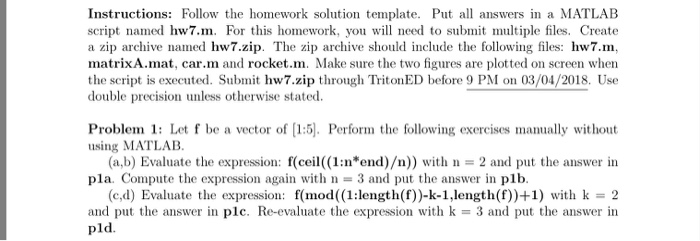 Solved Instructions: Follow the homework solution template. | Chegg.com