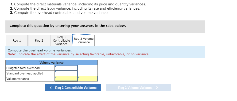 Solved 1. Compute the direct materials variance, including | Chegg.com