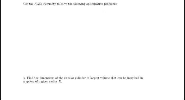 Solved Use the AGM inequality to solve the following | Chegg.com