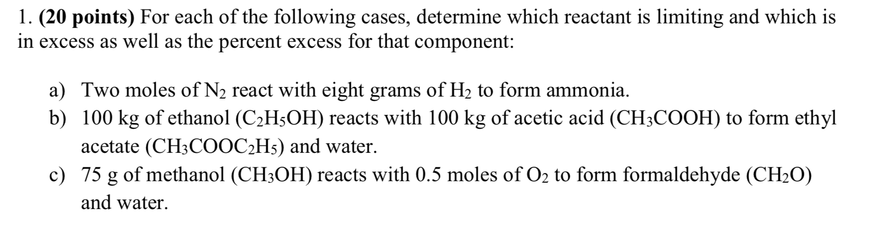 Solved 1. (20 points) For each of the following cases, | Chegg.com