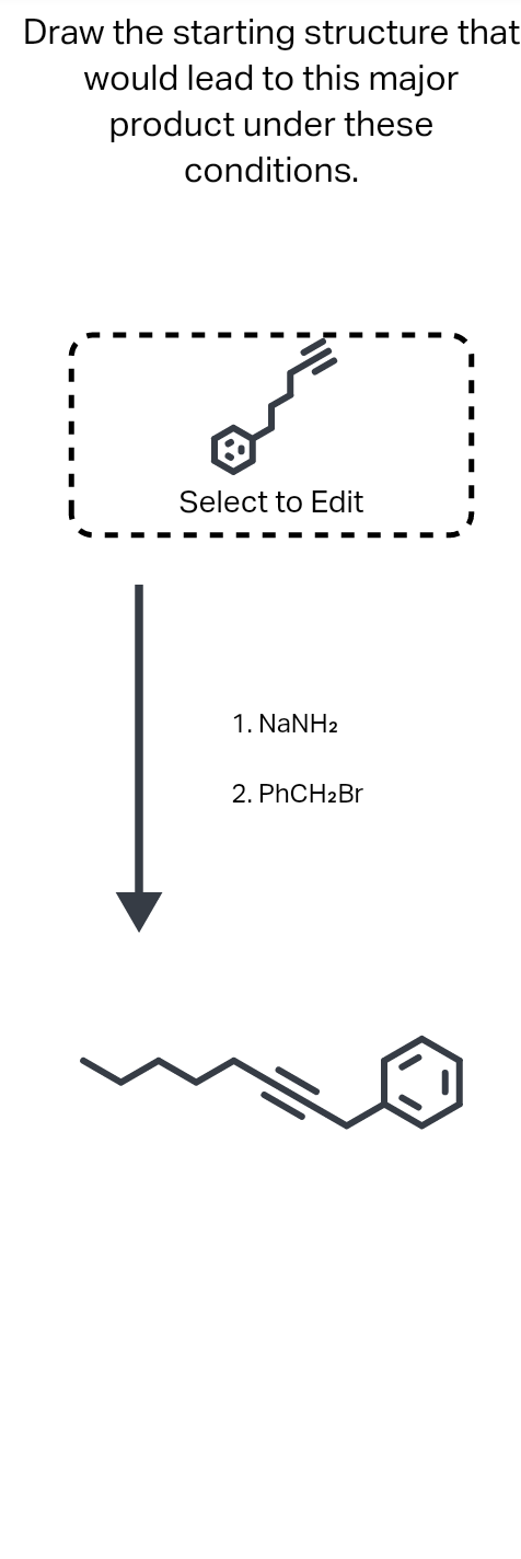 [Solved]: Draw the starting structure that would lead to t